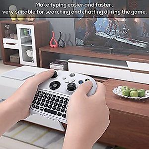 MENEEA Controller Keyboard for Xbox Series X/Series S/One/S/Controller, Mini Game Chatpad Keypad with Audio/3.5mm Headset Jack & 2.4Ghz Receiver Accessories for for Xbox Series X/S Game Controller