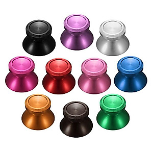 2PCs Replacement Rocker Metal Analog Joystick Thumbstick Mushroom Caps Repair for PS4 PS3 Xbox One (Gold)