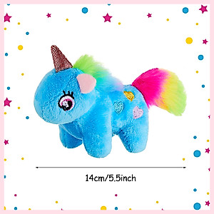 8 Pieces Mini Plush Unicorn Toys Animal Stuffed DIY Keychain Accessories Cotton Unicorn Decorations for Birthday Baby Shower Xmas Wedding Party Favors(Heart Style)