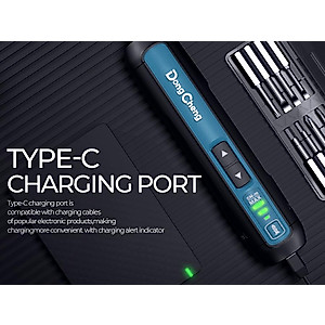 DongCheng 4V Cordless Electric Screwdriver, 2000mAh Battery Powered Rechargeable Screwdriver with 3 Torque Setting Up to 5N.m, 300RPM, Dual LED Lights, 8pcs 2-Inch Magnetic Screw Bits for Home DIY