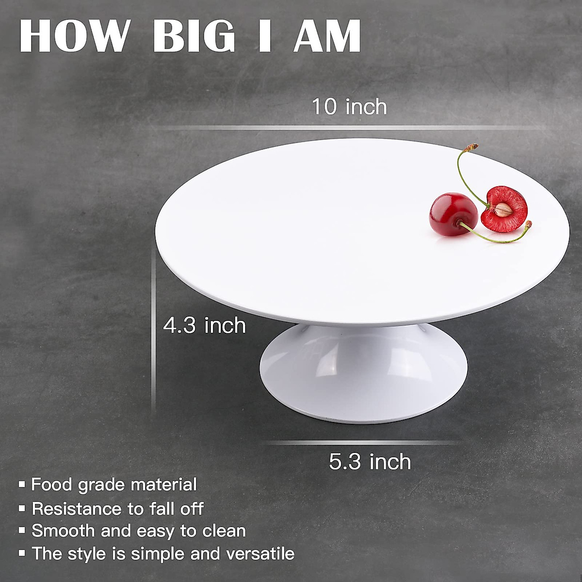 XMNFLY Round Cake Stand 10" Melamine Cake Display Stand Dessert Cupcake Display Tray for Wedding,Birthday,Party,Baby Shower,Anniversary,Ceremony-White