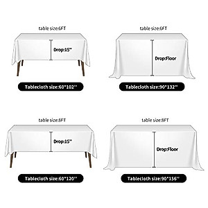 2pack 60x120 Inch Willow Rectangular Tablecloth 6 Feet Table Cloth in Polyester Fabric for Wedding/Banquet/Restaurant/Parties