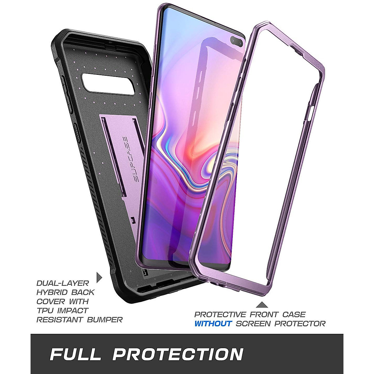 SUPCASE Unicorn Beetle Pro Series Designed for Samsung Galaxy S10 Plus Case (2019 Release) Full-Body Dual Layer Rugged with Holster & Kickstand Without Built-in Screen Protector (Purple)