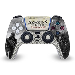Head Case Designs Officially Licensed Assassin's Creed Newspaper Syndicate Graphics Vinyl Faceplate Sticker Gaming Skin Decal Cover Compatible With Sony PlayStation 5 PS5 DualSense Controller