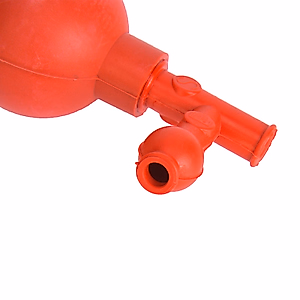 Pipetting Ball Quantitative Suction Bulb Rubber Pipette Filler Lab Suction Ball Pipette Lab Pipette Filler Bulb with 3 Openings Red