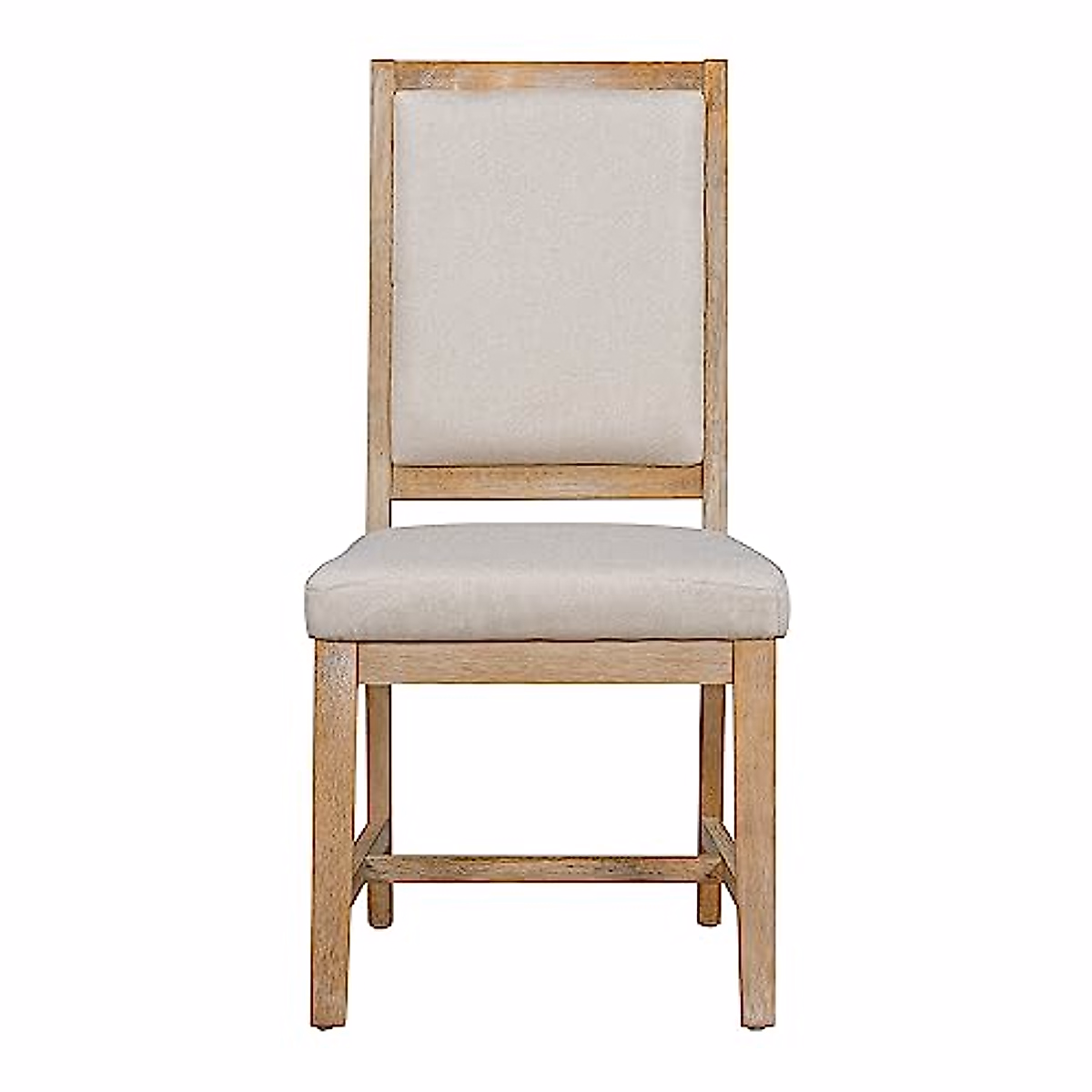 POCIYIHOME 4 Upholstered Farmhouse Round 16" Leaf, Set of 5, Family Chair Restaurant, Kitchen (Natural Wood Wash), 5 Piece Extendable Dining Table Set
