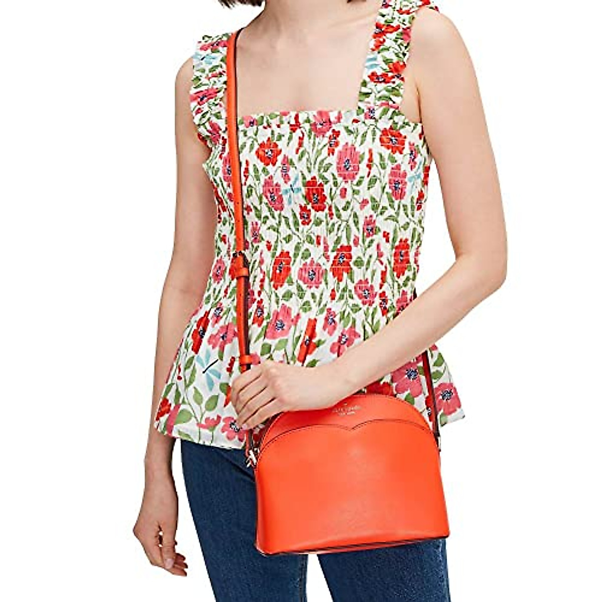 Kate Spade Payton Dome Crossbody (Coral buds)