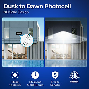 CINOTON 42W LED Barn Light Dusk to Dawn Outdoor Lighting and 50W Dusk to Dawn LED Flood Light Outdoor 5000K Knuckle Mount