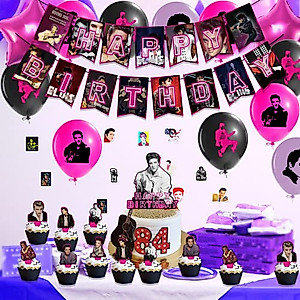 Rock Party Decorations Rock Singer Birthday Party Supplies Includes Banner, Cake Topper, Cupcake Toppers, Balloons, Rock Themed Party for Boys and Girls