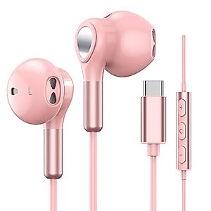 USB C Headphones for Samsung Galaxy S24 S23 Ultra S22 S21 FE S20 A54 A53 USB C Earphones with Mic Volume Control Wired Earbuds USB Type C Headphones for iPhone 16 15 Pro Max Plus iPad Pro Pixel 8 7 6a