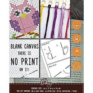 Povitrulya Counted Cross Stitch Kit - DIY Kits for Adults or Kids - Funny Embroidery Bookmark - Easy to Use - Craft Collection - Owls