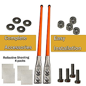 C CLINK 36" Snow Plow Markers Blade Guides Orange 3/4'' Thickened Material Never Break Stainless Steel Joint Fit for Blizzard Boss SNO-Way Western Snowplows & Many More Pickup Truck SUV UTV ATV