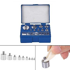 17 Pieces Gram Calibration Weight Set, 10mg-100g Precision 45# Steel Balance Scale Calibration Weight Kit with Tweezers for Digital Jewellery Scale Lab Educational Science Weights