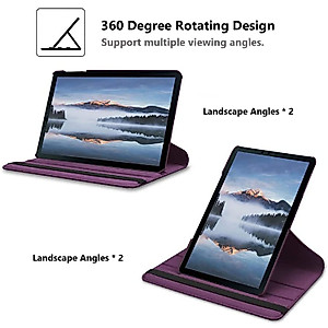 Case for Samsung Galaxy Tab S4 10.5 inch 2018 (SM-T830 SM-T835 SM-T837), 360 Degree Rotating Stand Case Smart Protective Cover with Stylus Pen,Screen Film (Purple)