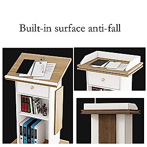 MObyat Lectern Podium Stand,Lectern Meeting Room Floor Lecture Table Teacher Podium Table for Company Campus