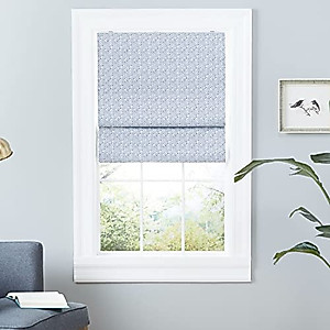 Exclusive Home Esme Total Blackout Roman Shade, 31"x64", Slate Blue