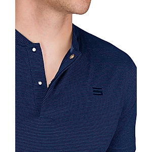 Three Sixty Six Quick Dry Collarless Golf Shirts for Men - Short Sleeve Casual Polo, Stretch Fabric Marine Navy