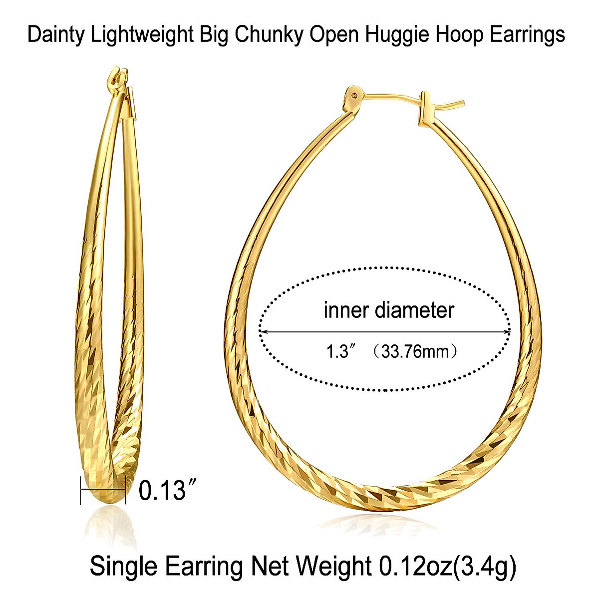 Lightweight Teardrop Hoop Earrings for Women