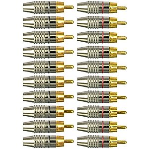 CESS RCA Plug Solder Gold Audio Video Adapter Cable Connector (20 Pack)