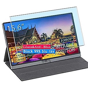 Vaxson Anti Blue Light Tempered Glass Screen Protector, compatible with YAMAZEN QMM-156 15.6" Visible Area, 9H Film Protectors [ Not Full Coverage ]