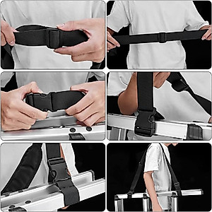 MOPHOEXII 2 Pack Scooter Strap，Adjustable Kick Scooter Straps and Extra-Thick Anti-Slip Shoulder, Kick Scooter Carrying Strap for Beach Chair, Balance Bikes,Kids Bike,Foldable Bikes,Ski Board