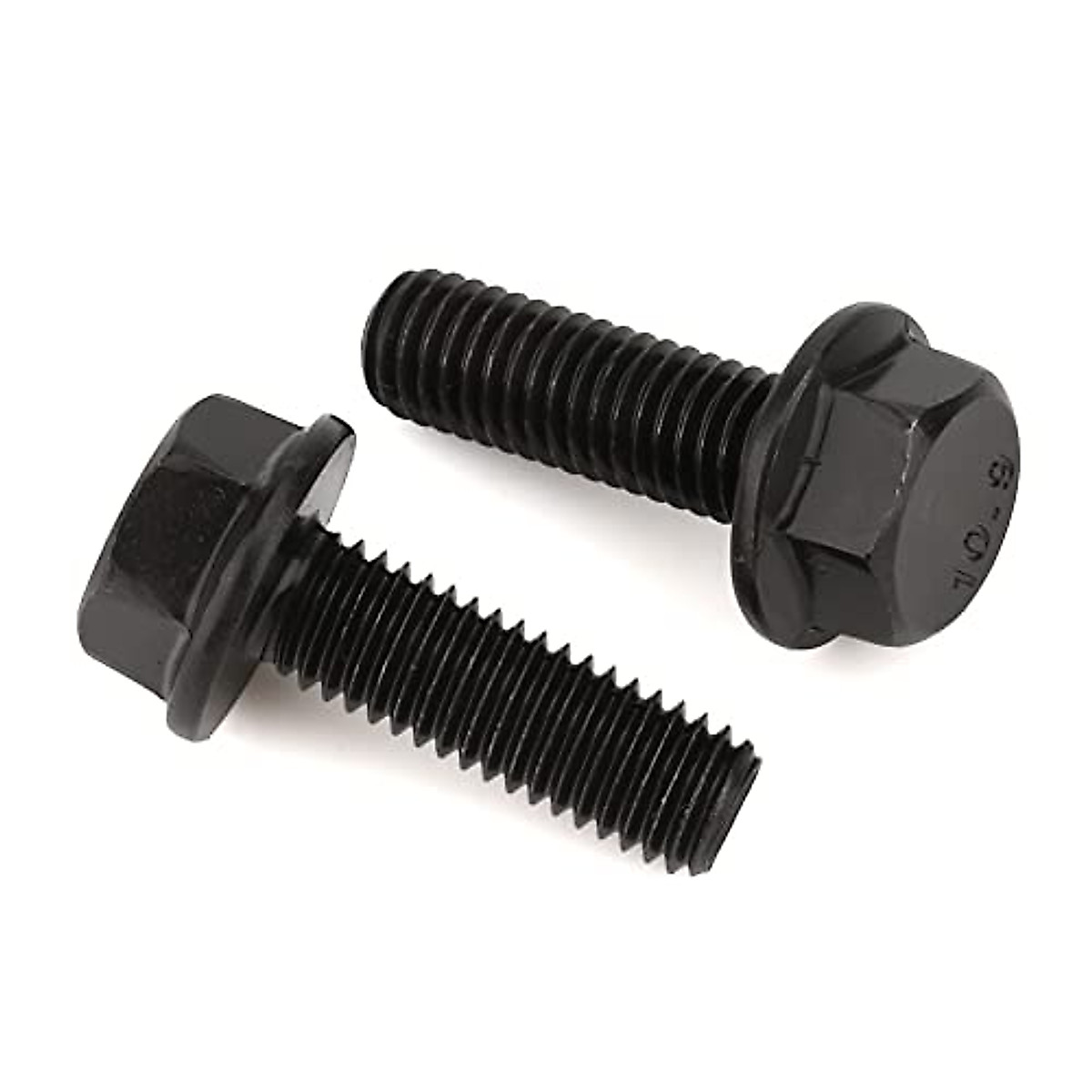M6 x 25mm Flange Hex Bolts Flanged Screws, Grade 10.9 Alloy Steel, Black Oxide, Fully Threaded, 25 PCS