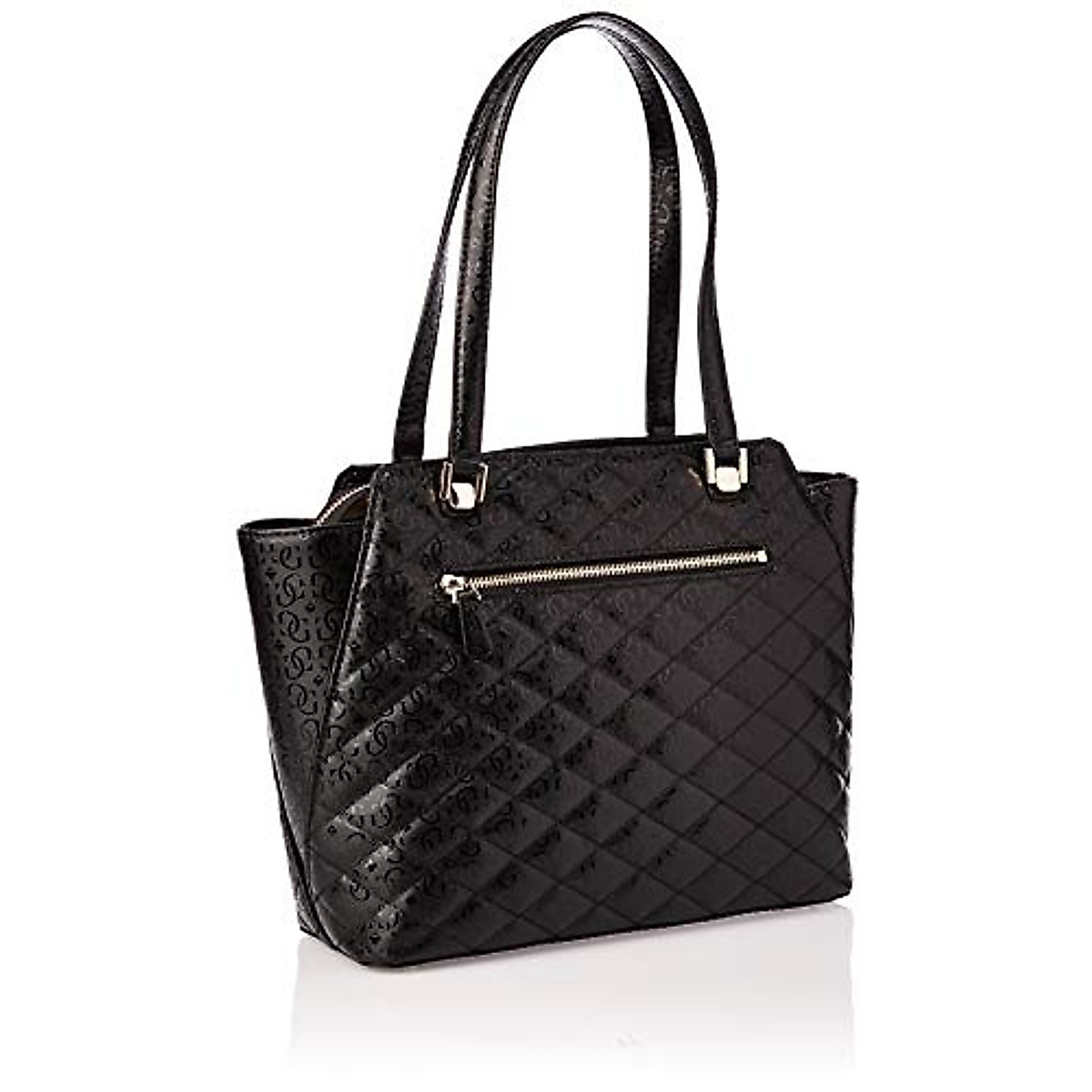 GUESS Women's Astrid Quilted Logo Tote Bag Handbag - Black