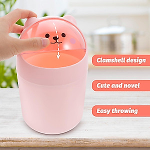 Garneck Desktop Trash Can Office Containers with Lids Computer Trash Can Desktop Garbage Can Slim Trash Can with Lid Wastebaskets Mini Trash Bin Plastic Trash Can for Table Swing Car