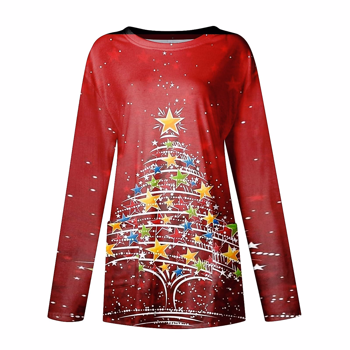 70S Tops for Women Plus Size with Pockets Merry Christmas Tunic Long Shirts to Wear with Leggings to Wear with Leggings Long Sleeve Sweatshirt Graphic Fall Fashion 2023 Trends Outfits Yellow L
