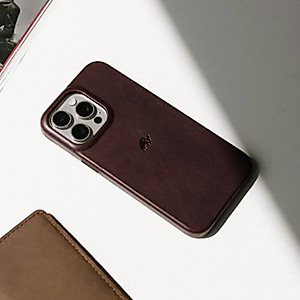 Bullstrap Premium Handcrafted Leather Case for iPhone 13 Pro Max | No-Bulk Flawless Fit & MagSafe Compatible | Premium Full-Grain iPhone 13 Pro Max Leather Case w/Beautiful & Unique Patina | Bourbon