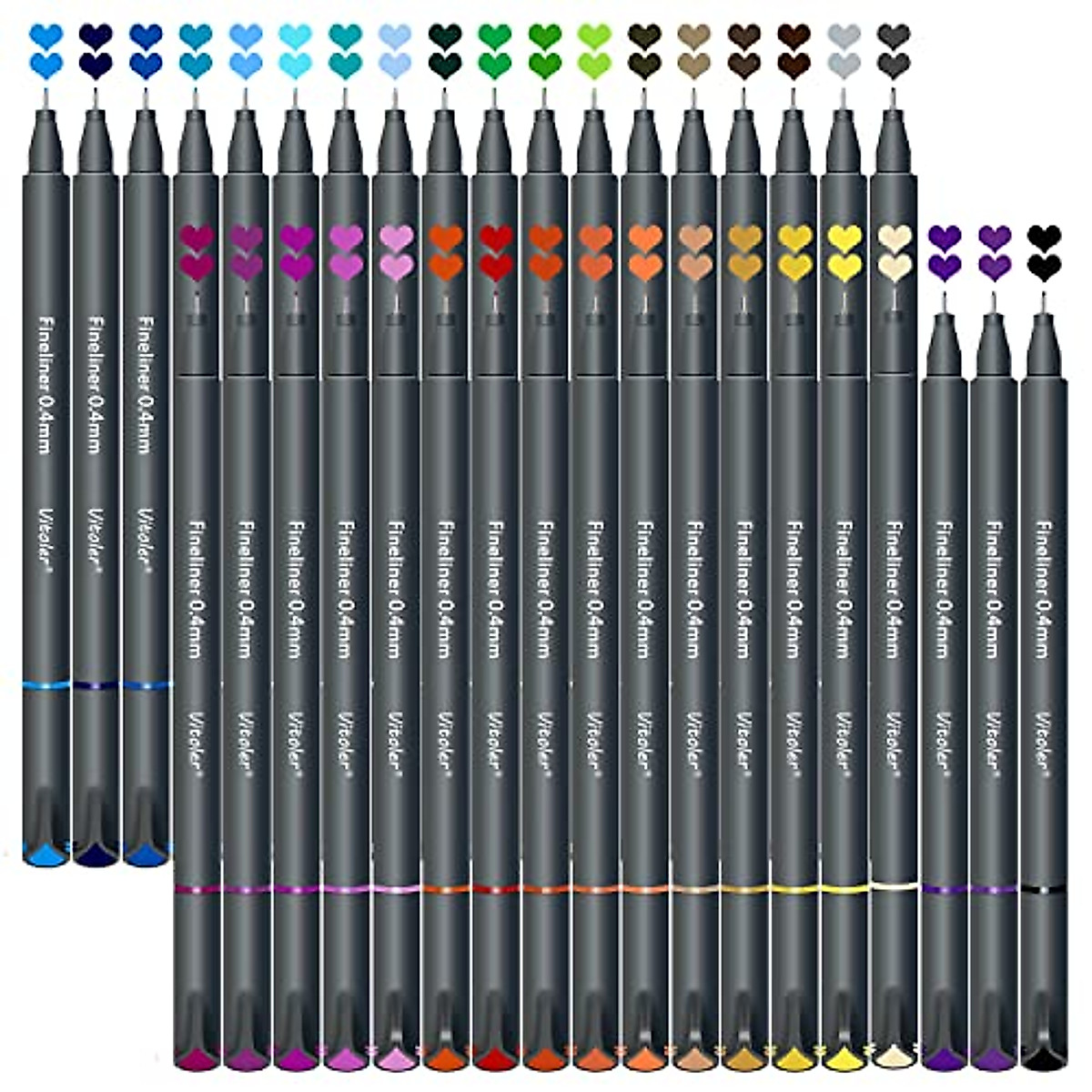 Vitolor 36 Vibrant Colored Pens for Journaling & Art | Smooth & Durable