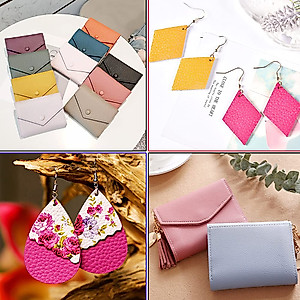 HGUAN Solid Color Black Faux Leather Sheets 12"X53"(30cmX135cm),Very Suitable for Making Leather Earrings,Bows,and DIY Projects (Black)