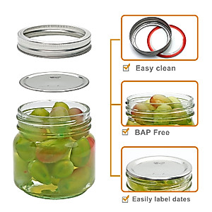 Small Glass Mason Jars, 8 oz Glass Jar with Lid 30 Pack,Half Pint Canning Jars with Silver Lids,Storage Pickling Jars For Jelly, Jam, Honey, Pickles and Spice