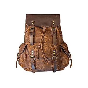 olpr. Canvas and leather backpack (Brown)
