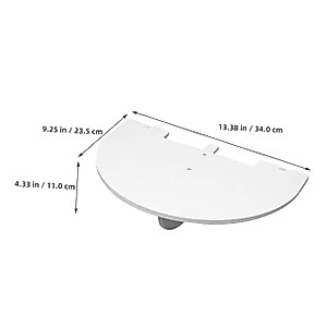 HOOTNEE Semi Circle Shelf White WiFi Clear Router Storage Rack Wooden