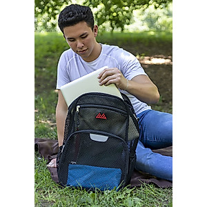 Collapsible Mesh Backpacks for Adults, School, Beach - Backpack with Reflective Strip and Wire Frame for Support (Black)