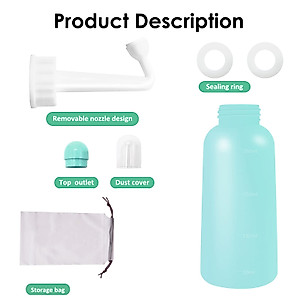 RUFCRIL Mini Peri Bottle, 350ml Portable Travel Bidet with Extra Ring and Carry Bag, TPE Material for High Temperature Resistance, Essentials for Postpartum Perineal Care,Hemorrhoid Treatment, Green