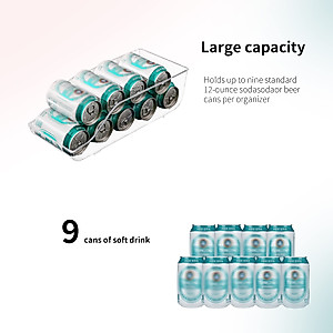 4 Pack Soda Can Organizer for Refrigerator,Can Dispenser Refrigerator Organizer for Kitchen Cabinets Cupboard BPA-Free