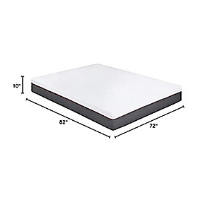Olee Sleep 10 Inch Firm Memory Foam Mattress Cal King Gray, California King