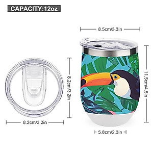 OPTKSNCU 304 Stainless Steel Insulated Cup with Lid, Toucan Print Durable, And Easy to Clean – Ideal for Home, Office, And Gift Giving
