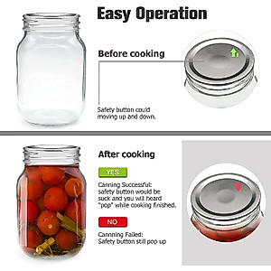 SKERYBD 100-Count Canning Lids, Wide Mouth Mason Jars Lids for Ball/Kerr Jar, Large Mouth and Split-Type (Only Lids)