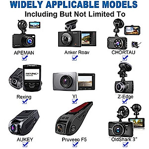 Anumit Dash Cam Mount, Universal Dash Camera Rear View Mirror Mount Holder Kit for YI, Rexing, APEMAN, Anker Roav, Aukey, CHORTAU, Z-Edge, Old Shark, KDLINKS X1, E-ACE, Peztio and Most Other Dash Cam