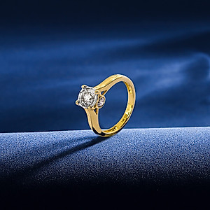 Beyond Brilliance 1.00 Carat Diamond,Prong set Engagement Ring In 14K Yellow Gold. (I-J, I2-I3) Natural Diamond Engagement Ring For Women, Gift Box Included