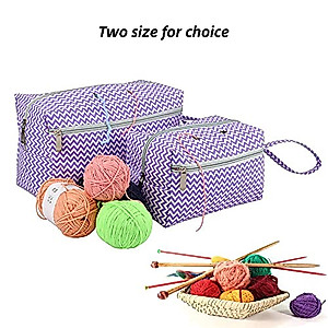 Small Yarn Storage Bag, Portable Knitting Bag Case for Carry Yarn Ball, Crochet Kits, Knitting Supplies and Sewing Accessories for Beginner, Crocheter and Crafter