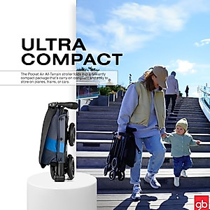 gb Pockit Air All Terrain Ultra Compact Lightweight Travel Stroller with Breathable Fabric in Night Blue , 28x17.5x39.8 Inch (Pack of 1)