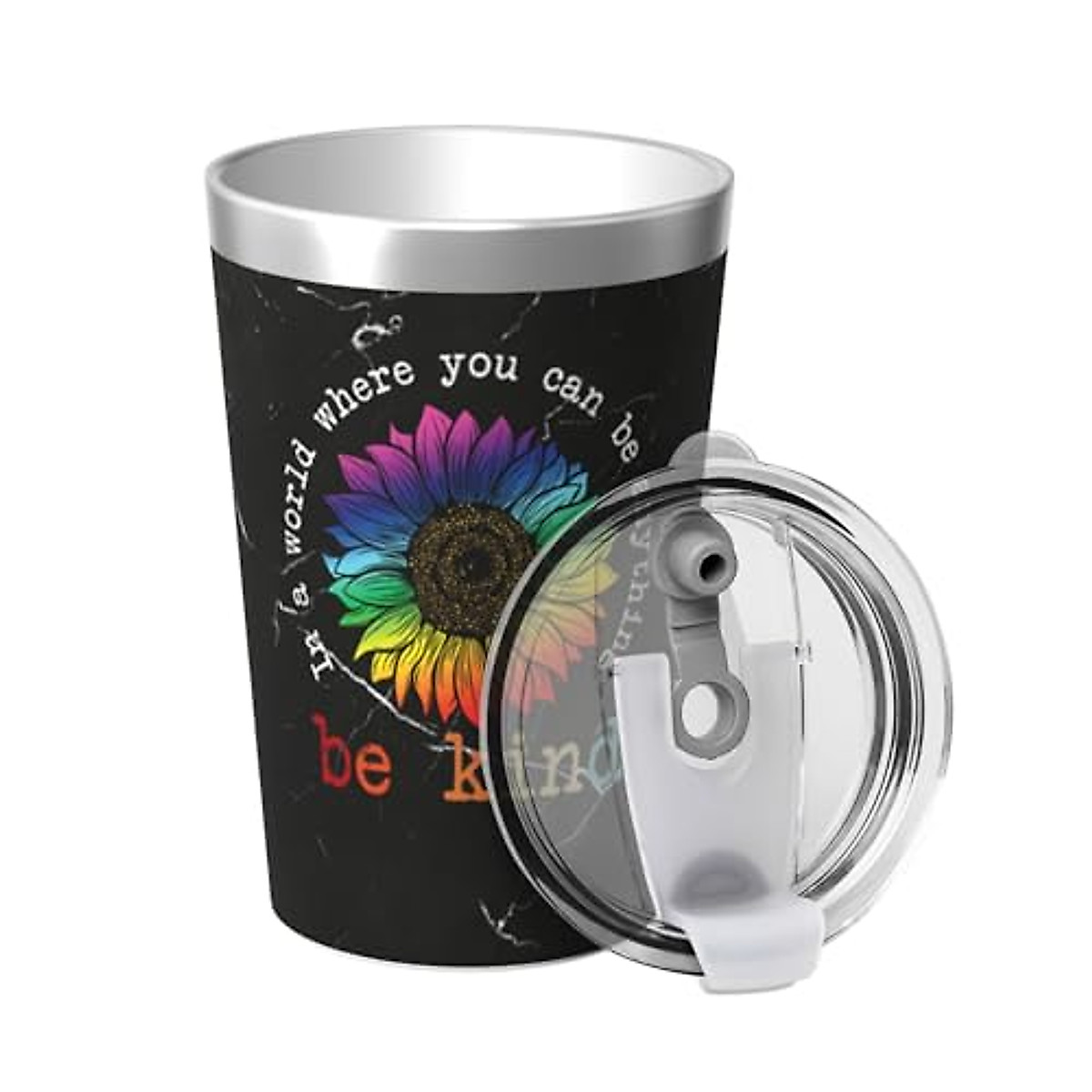 Gay Pride Stuff LGBTQ Accessories Gifts For Women Men 12oz Insulated Stainless Steel Tumbler Coffee Tumbler with Lid and Straw Double Wall Vacuum Travel Mug Tumbler Cup-E