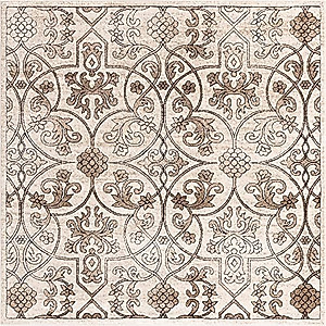 Unique Loom Rushmore Collection Area Rug - Washington (6' Square, Dark Beige/Beige)