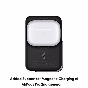 Aulumu M03 Wireless Magnetic Battery [for MagSafe] with Stand Battery Pack 3,500mAh, Wireless Portable Charger Compatible with iPhone 15/14/13/12 Series - Black