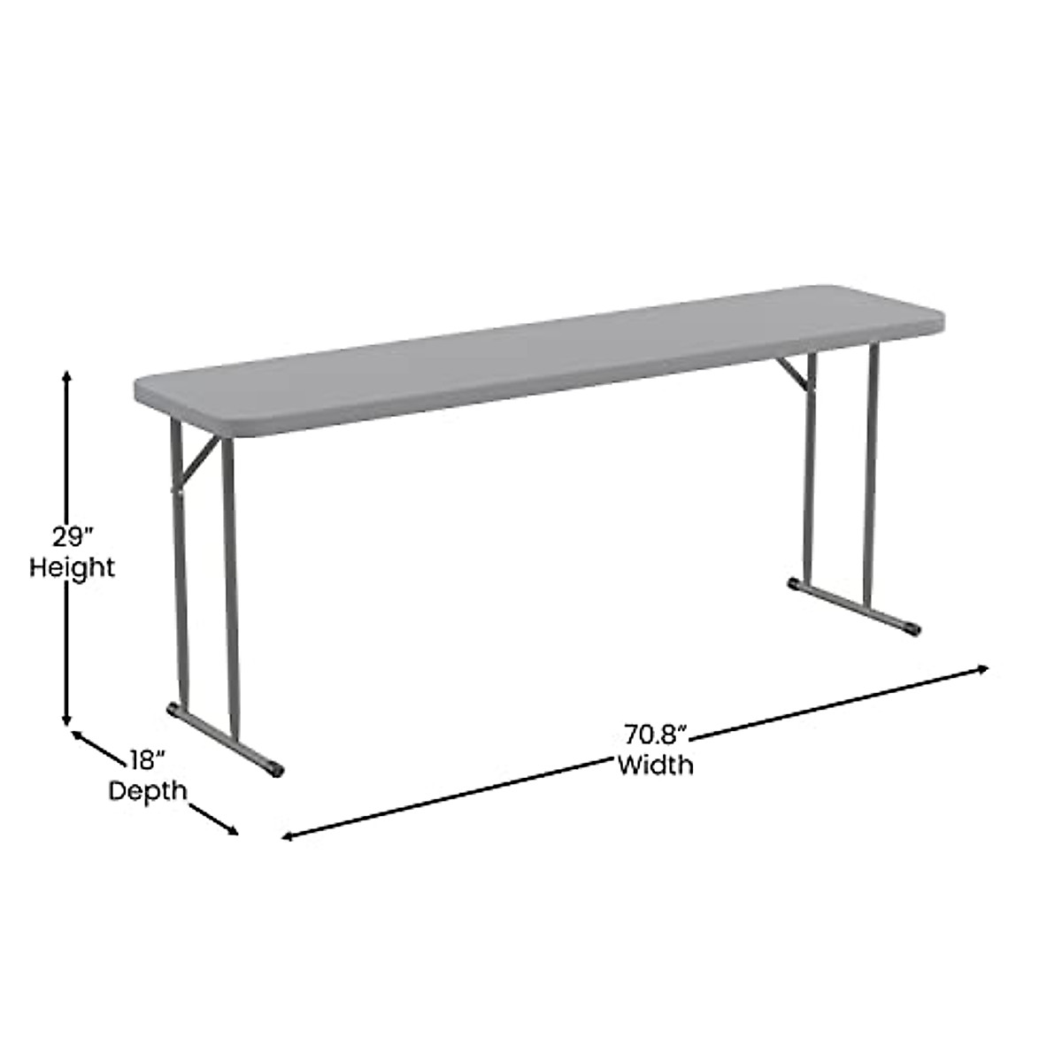 Flash Furniture Kathryn 6-Foot Gray Plastic Folding Training Table, Grey