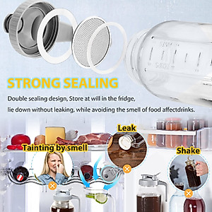 Glyntrof Breast Milk Pitcher, 32 oz Heavy Duty Glass Mason Jar with Pour Spout Lid, Breastmilk Jug for Iced Drinks, Cold Beverage or Juice Storage Container in Fridge